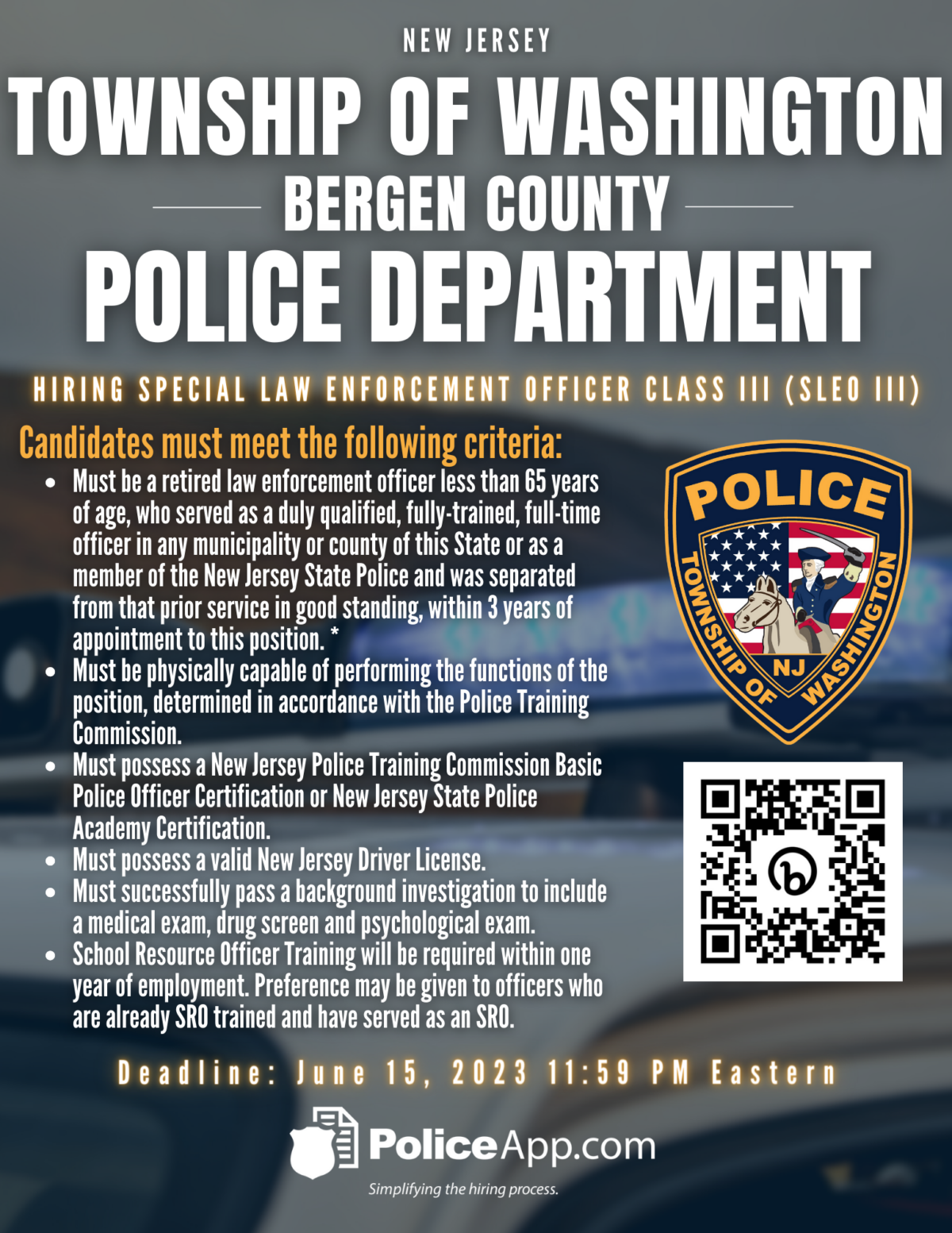 WE ARE HIRING!! CLASS I/II SPECIAL LAW ENFORCEMENT OFFICER AND CLASS ...